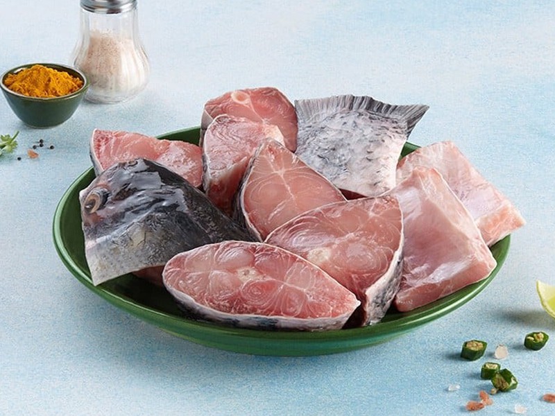 Fresh Today - Deshi Katol Fish Steaks (2.5Kg+) With Head Pieces.