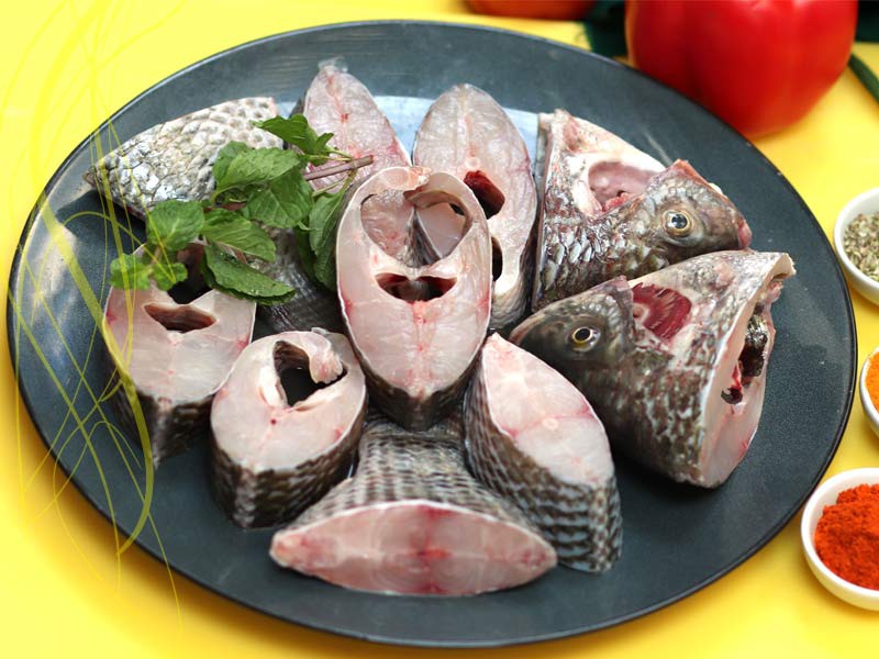 Fresh Today - Deshi Telapia Fish Steaks With Head (Ready To Cook)